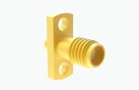 China Gold Plated SSMA Female 2-hole Flange RF Connector For 2#Semi-rigid / Semi-flexible Cable for sale