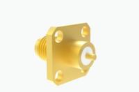 China Brass Gold Plated SMA Female RF Flange Mount Micro-strip Connectors for sale
