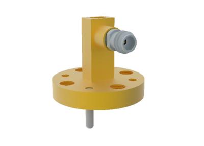 China WR12 BJ740 To 1.0mm Female Waveguide To Coax Adapter 60GHz~90GHz Right Angle 1.0/BJ740-KF for sale