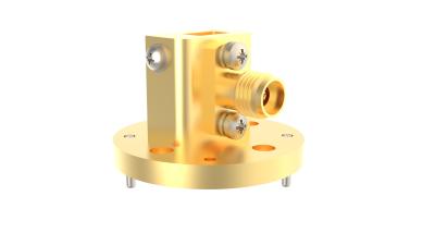 China WR22 BJ400 To 2.4mm Female Waveguide To Coax Adapter 32.9GHz~50GHz Right Angle 2.4-BJ400-KF4 for sale