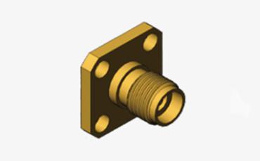 China K2.92 Female 4-hole Flange Brass RF Coaxial Connector for 2#Semi-rigid/flexible Cable for sale