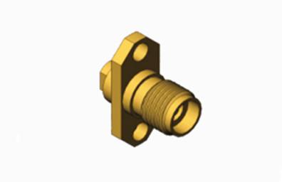 China Brass K2.92 Female 2-hole Flange RF Coaxial Connector for 2#Semi-rigid/flexible Cable for sale