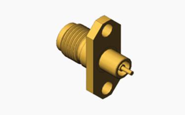 China Brass K2.92mm Female 2-hole Flange RF Coaxial Connector with Micro-strip for sale