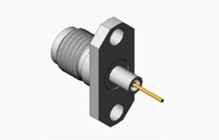 China K Series Female 2-hole Flange Stainless Steel RF Coaxial Connector with Long Microstrip for sale