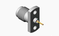 China K2.92 Series Female 2-hole Flange Stainless Steel RF Coaxial Connector with PTFE Insulator and Passivated Plating for sale