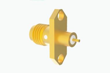 China Female 2-hole Flange SMA Series RF Coaxial Connector with Gold Plating for sale