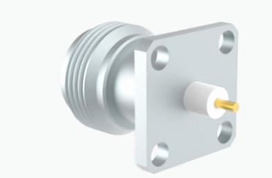 China N Stainless Steel Female 4-hole Flange RF Coaxial Connector for Communication for sale