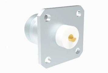 China N Female Nickel Plated 4-hole Flange RF Coaxial Connector with Microstrip for sale