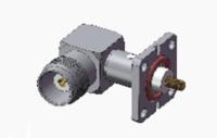 China TNC Female Right Angle 4-hole Flange RF Connector with Microstrip for sale