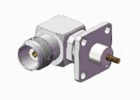 China Durable TNC Female Right Angle Stainless Steel 4-hole Flange RF Connector for sale