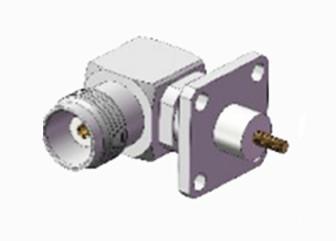 China Durable TNC Female Right Angle Stainless Steel 4-hole Flange RF Connector for sale