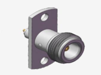China N Type  Female 2-hole Flange RF Coaxial Connector With Microstrip for sale