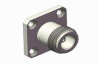 China N Female 4-hole Flange RF Coaxial Connector with Microstrip for sale