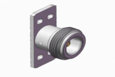 China Gold Plated N Female 4-hole Flange RF Coaxial Connector with Microstrip Brass Material for sale