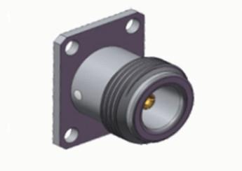 China 50Ω N Type Female Flange Hole Mount RF Coaxial Connector With Nickel Plated Plating for sale