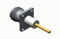 China N Female Stainless Steel 4-hole Flange RF Coaxial Connector With Brass Microstrip for sale