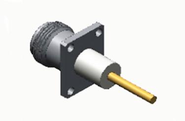China N Female Stainless Steel 4-hole Flange RF Coaxial Connector With Brass Microstrip for sale