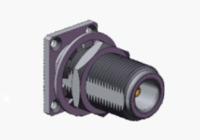 China N 4-hole Flange Bulkhead Nickel Plated RF Coaxial Connector With Microstrip for sale