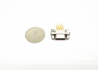 China Gold Plated Center Conductor 15 Contacts Pitch Distance 2.54 x 2.54 J30J Micro D Connectors Used for Right Angle PCB Connect for sale