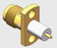 China 2 Hole Flange Mount SMA Female RF Coaxial Microstrip Connector Up To 18GHz for sale