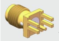 China 50 Ohm Gold Plated Straight SMA Female 4 Leg Through Hole Solder PCB Connector the frequency up to 18 GHz for sale