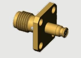 China 4 Holes Flange Mount SMA Female / Jack To SMP Female / Jack Adapters Up To 18GHz for sale
