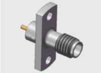 China Stainless Steel 2 Hole Flange Mount SSMA Female / Jack RF Coaxial Microstrip Connector Up To 18GHz with Metal Convex Surface for sale