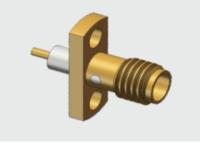 China 2 Hole Flange Mount Stainless Steel / Copper Alloy SSMA /Mini SMA Jack / Female Socket RF Coax Microstrip Connector Up To 18GHz With Insulation Convex Surface for sale