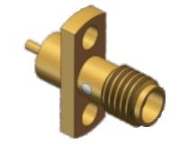 China 50 Ohm Flange Mount SSMA / Mini SMA Female RF Coax Connector Up to 18GHz for sale