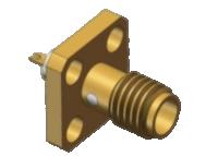 China Straight SSMA Female RF Coaxi Connector 4 Hole Flange Mount Microstrip with Solder Cup for sale