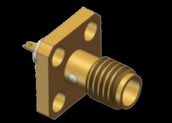 China Straight SSMA Female RF Coaxi Connector 4 Hole Flange Mount Microstrip with Solder Cup for sale
