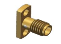 China SSMA Jack RF Coaxial Connector 2 Hole Flange Mount Accept Pin OD1.7, 1.9, 2, 2.1mm for sale