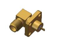 China Right Angle SSMA Jack Female RF Coaxial Connector 4 Hole Flange Mount with Microstrip Flat for Telecommunication for sale