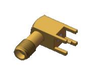 China Right Angle SSMA / Mini SMA Female / Jack RF Coax Connector 4 Leg Through Hole Solder PCB ​Up to 18GHz for sale