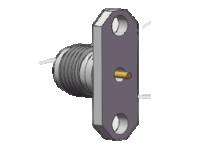 China 2.92mm Jack 40GHz 2 Hole Flange Mount With Round Contact SS RF Coax Microstrip Connector for sale