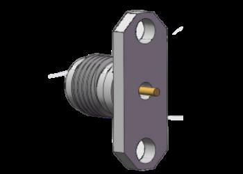 China 2.92mm Jack 40GHz 2 Hole Flange Mount With Round Contact SS RF Coax Microstrip Connector for sale