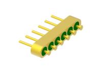 China 6-Pin Nail Head Glass To Metal Hermetic Seal Header With Gold Wire Bonding Surface MC-1133-JH for sale