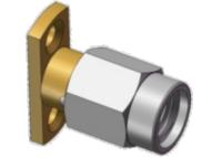 China SSMA / Mini SMA Male Plug RF Coaxial Connector with 2 Hole Flange Mount Up to 18GHz for sale