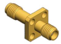 China SSMA / Mini SMA 4 Hole Flange Mount Female to Female Jack to Jack RF Coaxial Adapters Up to 18GHz for sale