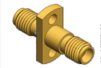China SSMA Jack to Jack 2 Hole Flange Mount Adapter 0.3MHz-18GHz 50Ω for sale