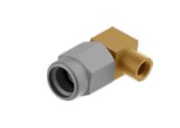 China 50Ω Right Angle SSMA Male Mini SMA Plug RF Coaxial .086 Cable Connector 18GHz for sale