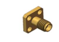 China 50Ω SSMA 4 Holes Flange Mount Mini SMA Female RF Coaxial .086 Cable Connectors 18GHz for sale