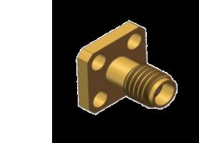 China 50Ω SSMA 4 Holes Flange Mount Mini SMA Female RF Coaxial .086 Cable Connectors 18GHz for sale