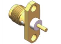 China 2 Holes Flange Mount SMA Female RF Coaxial Connector Panel Mount SMA Jack Frequency Up To 18GHz for sale
