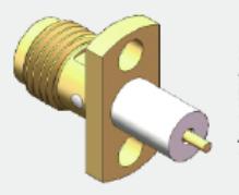China 2 Holes Flange Mount SMA Jack RF Coaxial Connector Panel Mount SMA Jack Frequency Up To 18GHz for sale