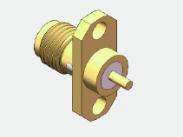China 2 Holes Flange Mount SMA Female RF Coaxial Connector Panel Mount SMA Jack Frequency Up To 18GHz for sale