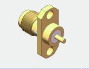 China 2 Holes Flange Mount SMA Jack RF Coaxial Connector Panel Mount SMA Jack Frequency Up To 18GHz for sale