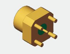 China 50Ω SMPM Male RF Connector 0.3MHz-40GHz 170V for PCB for sale