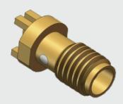 China SSMA Female PCB Connector 18GHz 50Ω 4 Leg Through Hole Solder for sale