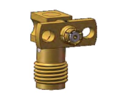 China Right Angle SMA Female to SMP Female Adapter Frequency Range 0.3MHz to 18GHz Using Microwave Component for sale